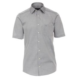 Casamoda Herren Kurzarmhemd, grau, Gr. 41, unifarben, Web, Obermaterial: 100% Baumwolle, Hemden, Businesshemd / Hemdkragen mit Knopfleiste / Baumwolle