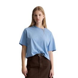 Marc O'Polo Damen T-Shirt "aus Organic Cotton", blau, Basic, Gr. M, MARC O'POLO DENIM, unifarben, Obermaterial: 100% Baumwolle, Shirts