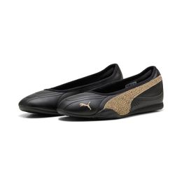 Puma Damen Sneaker "CATCH SOLEIL BALLERINA TOPCAT", Gr. 42, schwarz, Synthetik, Schuhe, mit Leo-Print, mit Schn&uuml;rung, mit profilierter Gummi-Laufsohle