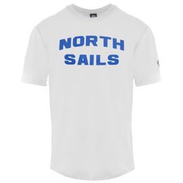 North Sails Block Brand Logo Wei&szlig;es T-Shirt