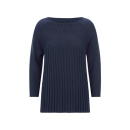 GOLDNER Damen Rundhalspullover "Tunikapullover in A-Linie", blau, Gr. 38, Obermaterial: 50% Baumwolle CO. 50% Polyacryl PAN., Pullover, neues