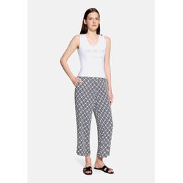 Betty Barclay Damen Marlene-Hose "Damen mit elastischem Bund", schwarz-wei&szlig;, Gr. 42, Obermaterial: 100% Viskose, Hosen