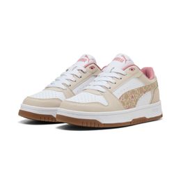 Puma Jungen Sneaker "REBOUND SLAM LO WINTER SAFARI JR", Gr. 37,5silber fog, birch, Puma wei&szlig;, Synthetik, Schuhe