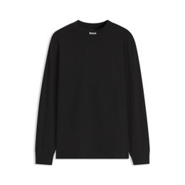BOSS Green Herren Langarmshirt, schwarz, Gr. XXL, unifarben, Single Jersey, Obermaterial: 95% Baumwolle, 5% Elasthan, Shirts, Stretch Jersey