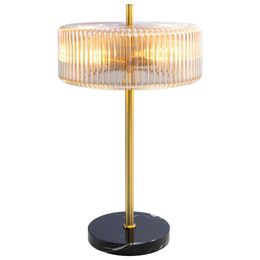 Collett's Monde Tischleuchte, Bernstein, Metall, Glas, Abstraktes,Abstraktes, 51 cm, CE, Schnurschalter, Lampen & Leuchten, Innenbeleuchtung, Tischlampen, Tischlampen