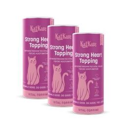 KatKare Vital Toppings Strong Heart - Gefriergetrocknetes Topping mit Superfoods, Pr&auml;- und Postbiotika f&uuml;r die Herzfunktion deiner Katze, 90g 3x90 g