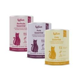 KatKare Hypoallergene Snacks Box Gefl&uuml;gelgenuss - Sortiment-Box mit Ente, Perlhuhn & Pute f&uuml;r empfindliche Katzen, 98 % gefriergetrocknet in Lebensmittelqualit&auml;t, 3x90g