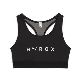 Puma Damen Sport-BH "W X HYROX MID BRA", Gr. MPuma schwarz, Interlock, Obermaterial: 85% Polyester, 15% Elasthan, BHs, schmale Passform, f&uuml;r
