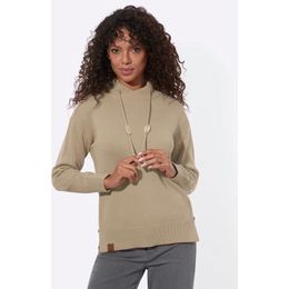 Casual Looks Damen Strickpullover "Langarm-Pullover", beige, Gr. 40, unifarben, 50% Baumwolle, 50% Polyacryl, Pullover