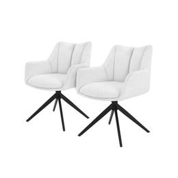 home24 Drehbarer Polsterstuhl FIGURA 2er-Set in Hellgrau | Gr.: onesize