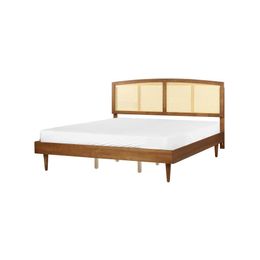 Beliani Doppelbett VARZY in Braun/Naturfarben - (W) 185 x (H) 149 x (L) 204 cm | Gr.: onesize