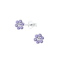 Alexander York Ohrringe - Ohrstecker BLUME Kristall amethyst in 925 Silber - 2-tlg. | Gr.: onesize
