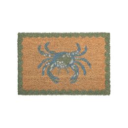 Beliani Fu&szlig;matte BAIS in Naturfarben/Blau/Gr&uuml;n - (W) 40 x (L) 60 cm | Gr.: onesize