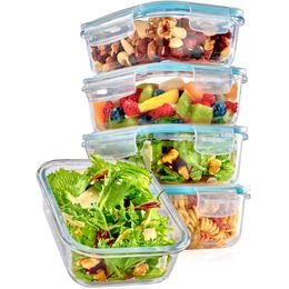 Praknu Glasbeh&auml;lter mit Deckel - 4er Set Frischhaltedosen - 500 ml - | Gr.: onesize