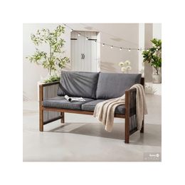 home24 Massive Gartenbank Bayton in Grau / Braun | Gr.: onesize