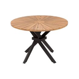 Beliani Runder Tisch CISSONE in Braun/Schwarz - (W) 110 x (H) 75 x (L) 110 cm | Gr.: onesize