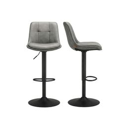 VASAGLE 2er-Set: Barhocker Monni in Grau - (B)47 x (H)(93-114) x (T)44 cm | Gr.: onesize