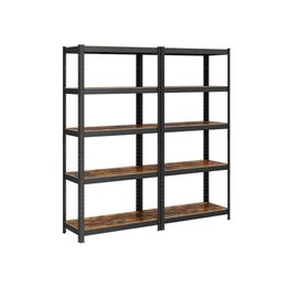 Songmics 2er-Set: Standregal in Braun-Schwarz - (B)150 x (H)30 x (T)75 cm | Gr.: onesize