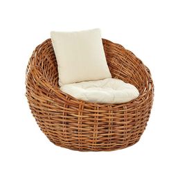Beliani Sessel LERICI in Naturfarben/Beige - (W) 97 x (H) 80 x (L) 97 cm | Gr.: onesize
