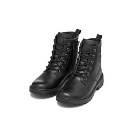 Geox M&auml;dchen Schn&uuml;rboots "J CASEY GIRL", Gr. 32schwarz, Synthetik, Textil, Glitzer, Schuhe, Schn&uuml;rstiefelette mit Glitter-Stern, Gr&ouml;&szlig;enschablone zum