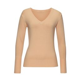 Vivance by Lascana V-Ausschnitt-Pullover in pfirsich | Gr.: 32/34