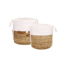 Beliani 2er-Set Korb BELLPAT in Naturfarben/Beige/Wei&szlig; | Gr.: onesize
