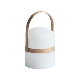 Beliani Tischlampe f&uuml;r den Au&szlig;enbereich ESTERO in Wei&szlig;/Braun | Gr.: onesize