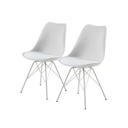 home24 Esszimmerstuhl Bonito 2er Set in Wei&szlig; | Gr.: onesize