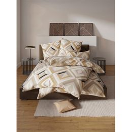 WITT WEIDEN Bettw&auml;sche in sesam-champagner-bedruckt | Gr.: 135-x-200-plus-80-x-80-cm