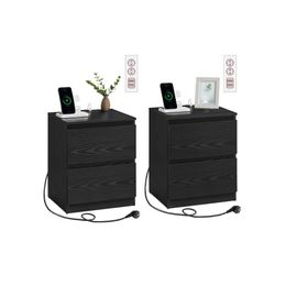 VASAGLE 2er-Set: Nachttisch Kailyn in Schwarz - (B)40 x (H)49 x (T)35 cm | Gr.: onesize