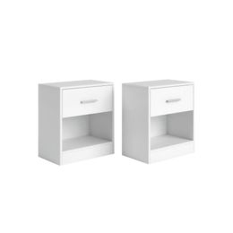 VASAGLE 2er-Set: Nachttisch Custos in Wei&szlig; - (B)39 x (H)41 x (T)28 cm | Gr.: onesize