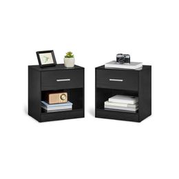 VASAGLE 2er-Set: Nachttisch Custos in Klassikschwarz - (B)39 x (H)41 x (T)28 cm | Gr.: onesize
