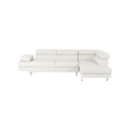 Beliani Ecksofa NORREA in Wei&szlig;/Silber - (W) 262 x (H) 85 x (L) 169 cm linksseitig | Gr.: onesize