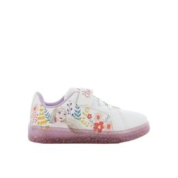 Disney Frozen Sneaker mit Frozen Elsa Motiv, in Weiss-Lila - mit Klettverschluss | Gr.: 28