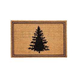 Beliani Fu&szlig;matte MANAPAO in Naturfarben/Schwarz - (W) 60 x (L) 90 cm | Gr.: onesize