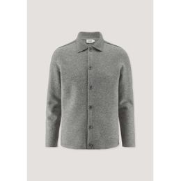 hessnatur Strickjacke Regular aus reiner Bio-Merinowolle in grau | Gr.: L
