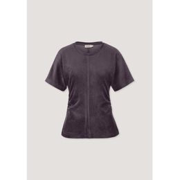 hessnatur Samt T-Shirt Slim aus TENCEL Modal mit Bio-Baumwolle in dunkle traube | Gr.: 40