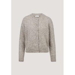hessnatur Strickjacke Relaxed aus Alpaka und Bio-Baumwolle in naturgrau | Gr.: S