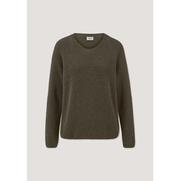 hessnatur Pullover Relaxed aus reiner Bio-Baumwolle in vintage oliv | Gr.: XL
