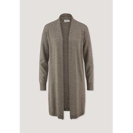 hessnatur Strickjacke Regular aus reiner Bio-Merinowolle in dunkles mauve | Gr.: XS