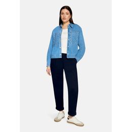 Betty Barclay Damen Hemdbluse "Damen mit Kragen", blau, Gr. 44, Web, Obermaterial: 66% Baumwolle, 20% Polyester, 12% Lyocell, 2% Elasthan, Blusen