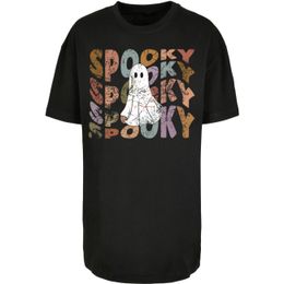 Merchcode Damen T-Shirt "Merchcode Ladies Halloween - Spooky Ghost Tee", schwarz, Gr. S, bedruckt, 100% Baumwolle, Shirts