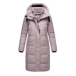 Marikoo Damen Steppjacke Laryaa &ndash; lang, warm & mit abnehmbarer Kapuze