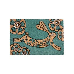 Beliani Fu&szlig;matte CLARK in Blau/Naturfarben - (W) 50 x (L) 80 cm | Gr.: onesize