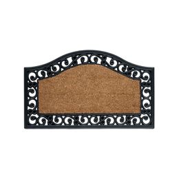 Beliani Fu&szlig;matte PULAG in Naturfarben/Schwarz - (W) 45 x (L) 75 cm | Gr.: onesize
