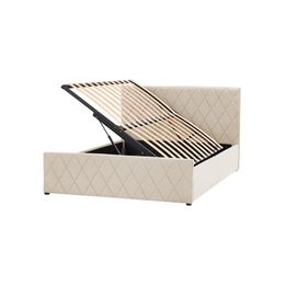 Beliani Doppelbett ROCHEFORT in Beige - (W) 150 x (H) 99 x (L) 214 cm | Gr.: onesize