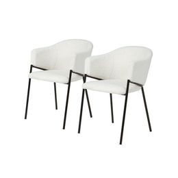 home24 Polsterstuhl Funks 2er-Set in Beige / Schwarz | Gr.: onesize