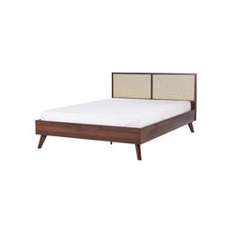 Beliani Doppelbett MONPAZIER in Braun/Naturfarben - (W) 147 x (H) 99 x (L) 209 cm | Gr.: onesize
