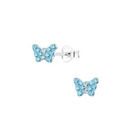 Alexander York Ohrstecker SCHMETTERLING Kristall aqua in 925 Sterling Silber, 2-tlg. | Gr.: onesize