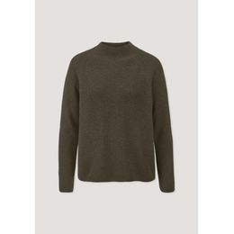 hessnatur Strickpullover Relaxed aus reiner Bio-Baumwolle in vintage oliv | Gr.: M